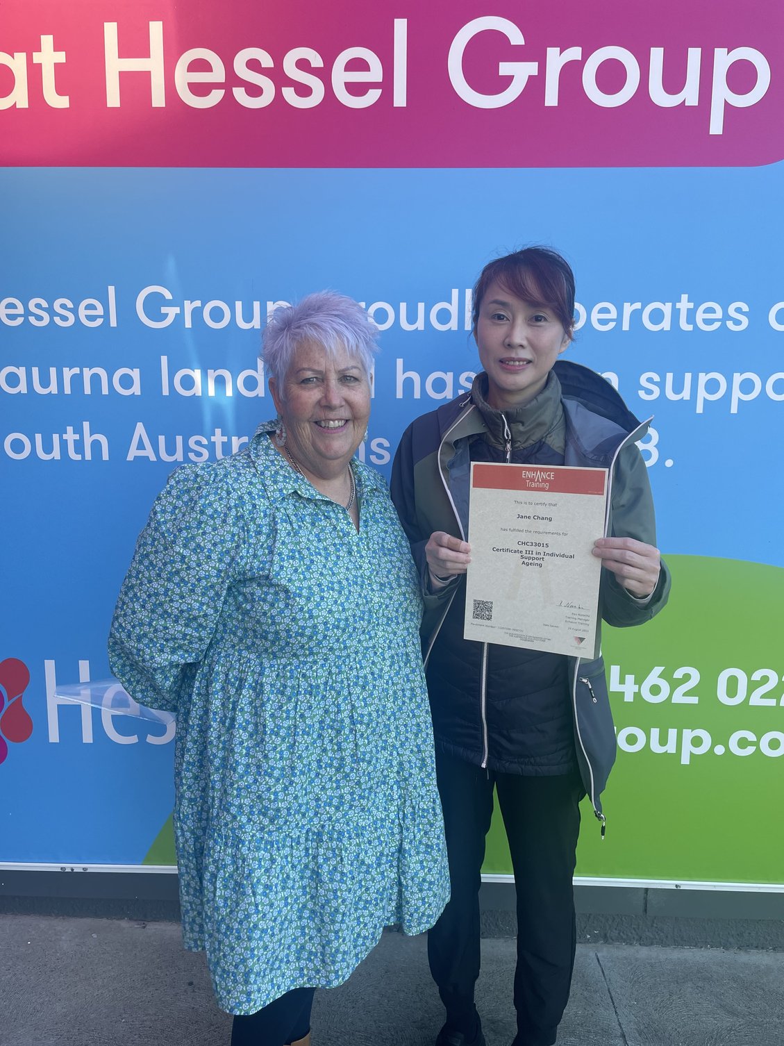 Jane Receives Her Certificate